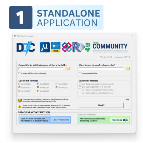 Convertors. Revit, IFC, DGN, DWG to Excel, CSV, JSON, XML converter ...